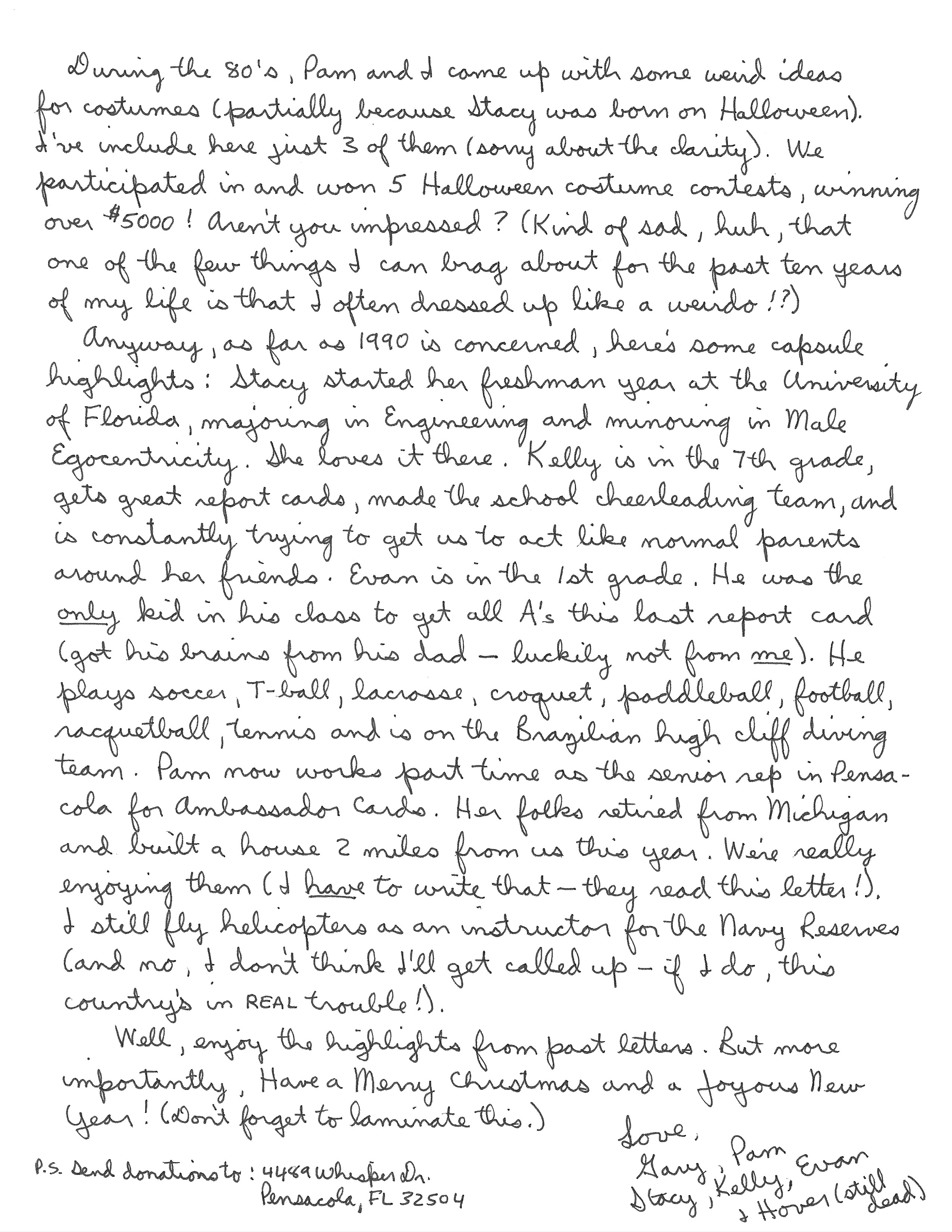 (1990) 10th Annual Personal Christmas Letter