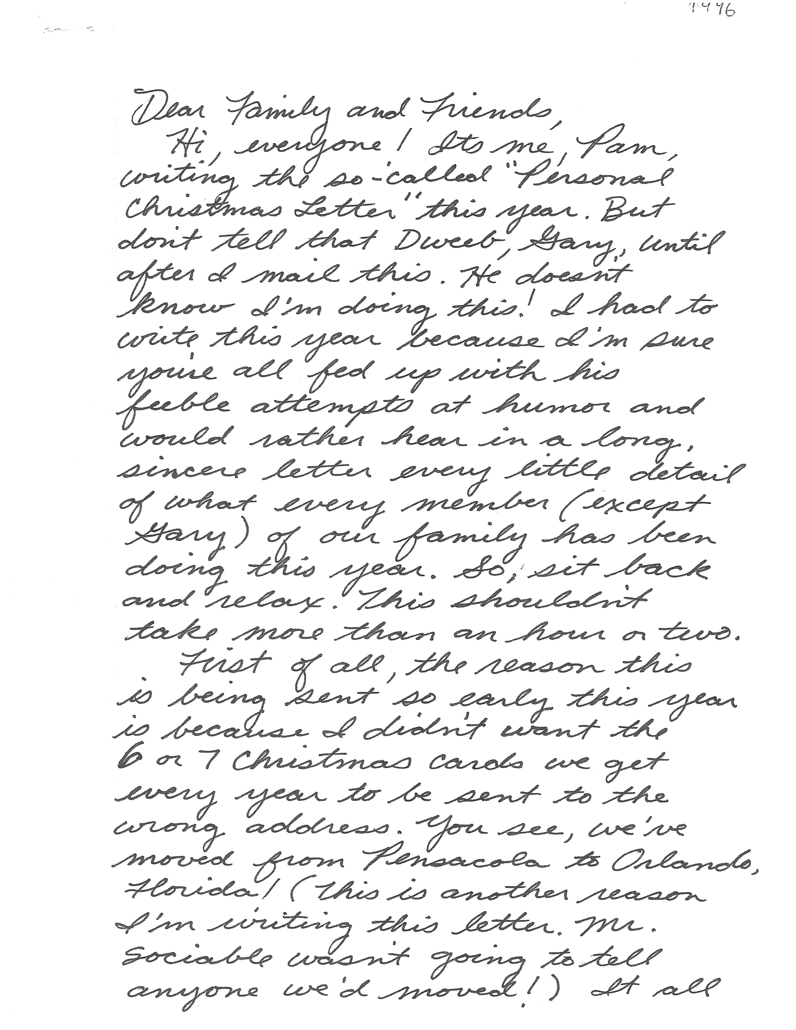 (1996) Pam Writes Letter